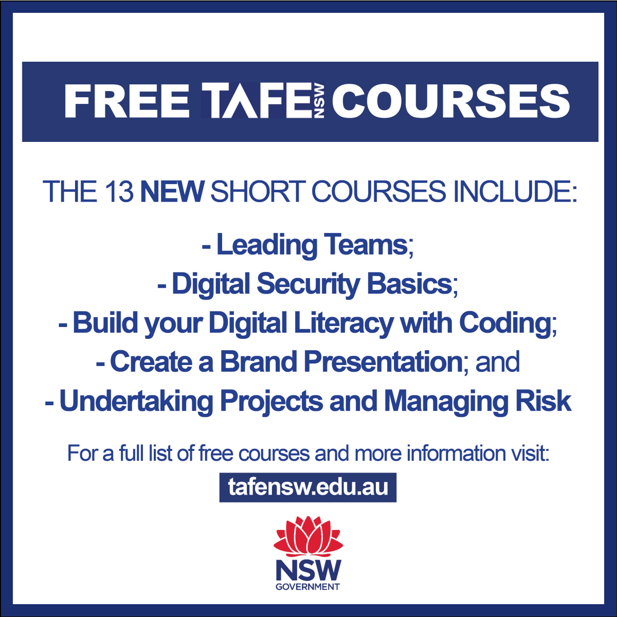 NEW FREE COURSES TO SUPPORT GOULBURN ELECTORATE IN PANDEMIC – WENDY ...